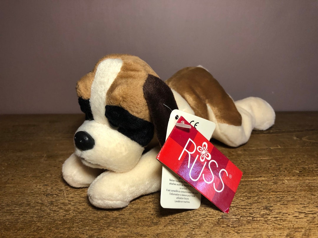 RUSS Berrie & Co. Vintage 9" Beanie Dog Brown/black/cream #97955 W/tags ...
