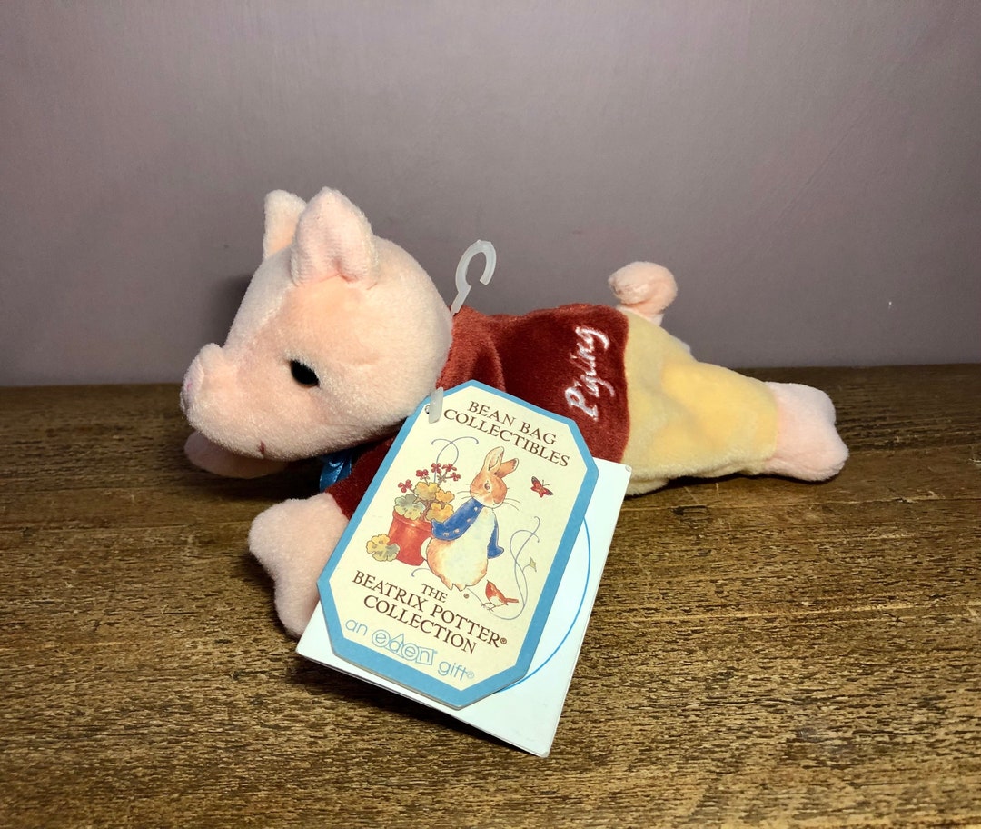 EDEN Vintage 1998 My First Beatrix Potter Pigling/ Pig Beanie Soft ...
