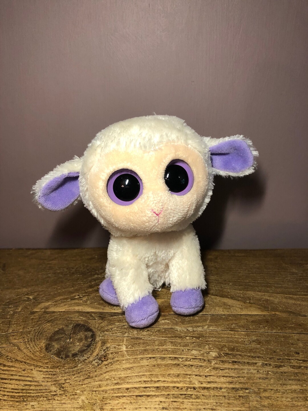 TY Beanie Boos/ Boo Clover the Lamb Lilac/purple Hooves/eyes/ears ...