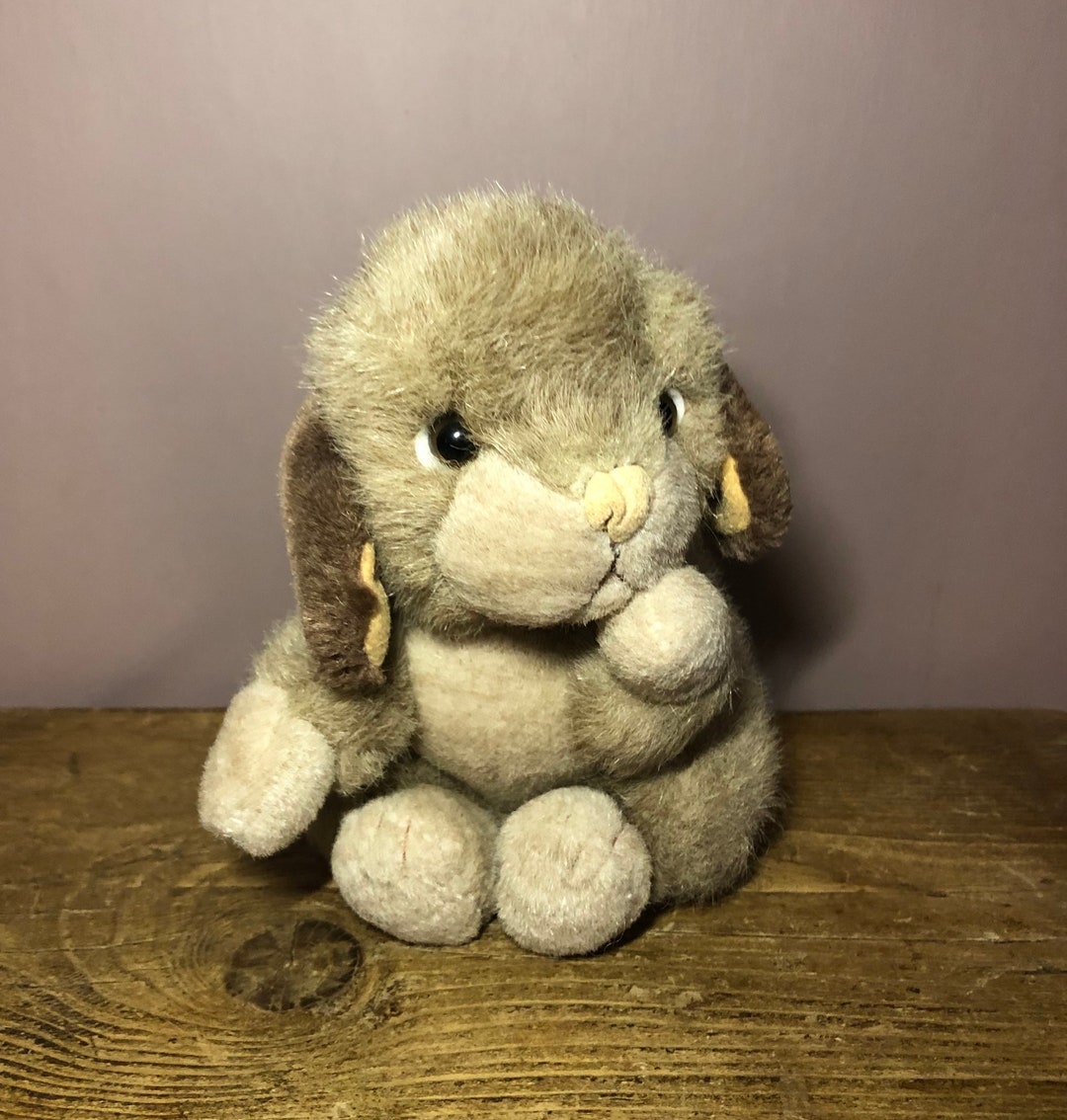 MANHATTAN Toy Company Rare Small Brown 1980s Stuffed Bunny Rabbit 7 ...