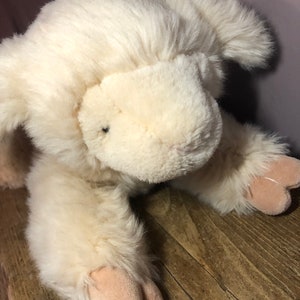 GUND 1993 Eweey Ewe Sheep Lamb 13 Dark Cream Golden Tan Soft Plush ...
