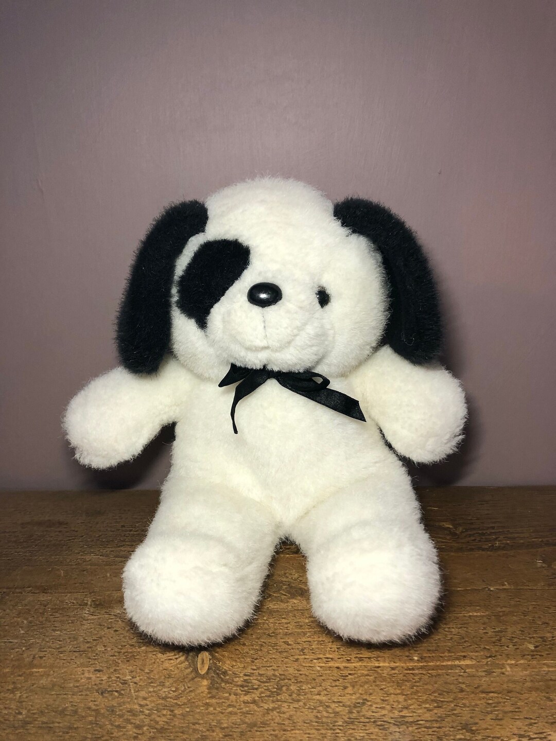 CHAD Valley Toys/ Rare Vintage Black & White Puppy Dog 11" Stuffed ...
