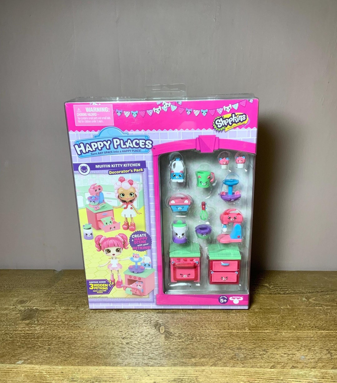 SHOPKINS Retired Happy Places Muffin Kitty Kitchen /decorators Pack ...