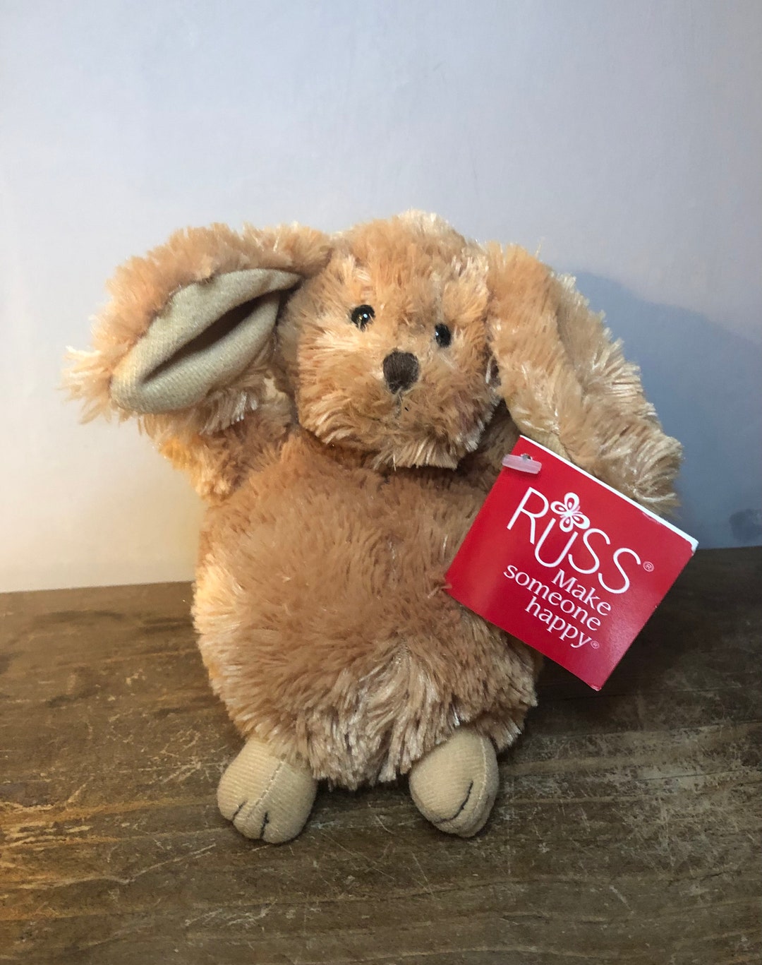 Russ Berrie Flopsalots Bunny Plush: Retro Brown Rabbit Beanie - Etsy