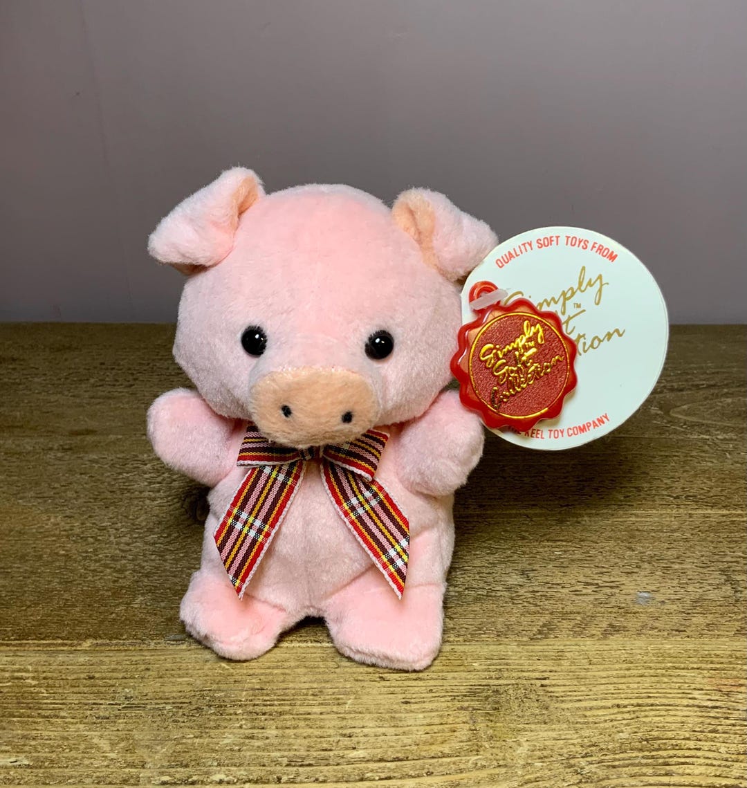 Keel Toys Simply Soft Collection Vintage Small Beanie Pink Pig W/tartan ...