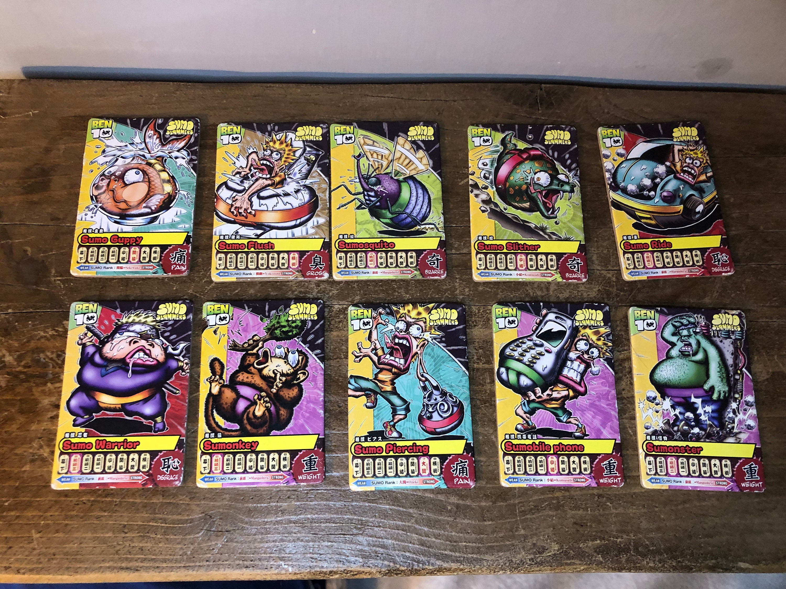 BEN 10 Sumo Slammers Collectible Cards X 10 Bandai 07 Action - Etsy