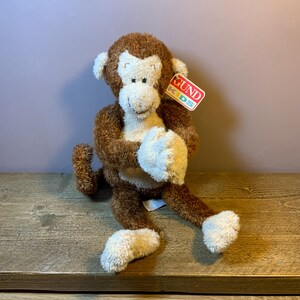 GUND Kids YOGA Monkey #20016 Vintage 15" Brown/tan Chimp Velcro Hands ...