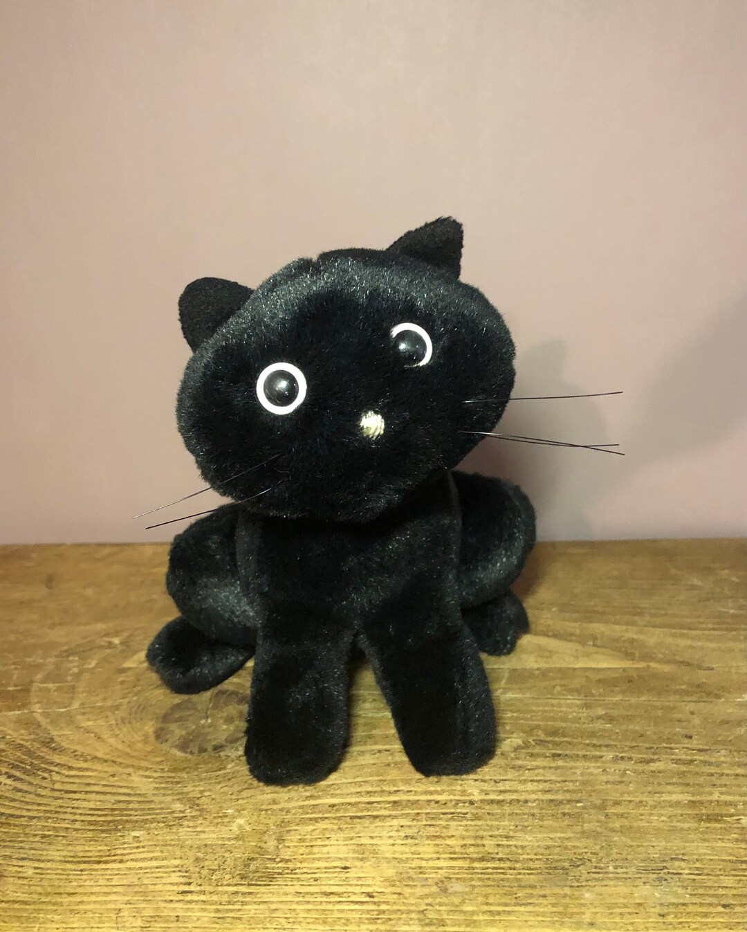 A&A Vintage Aurora Toys Rare Black Cat Plush Stuffed Kitten Kitty 6 ...