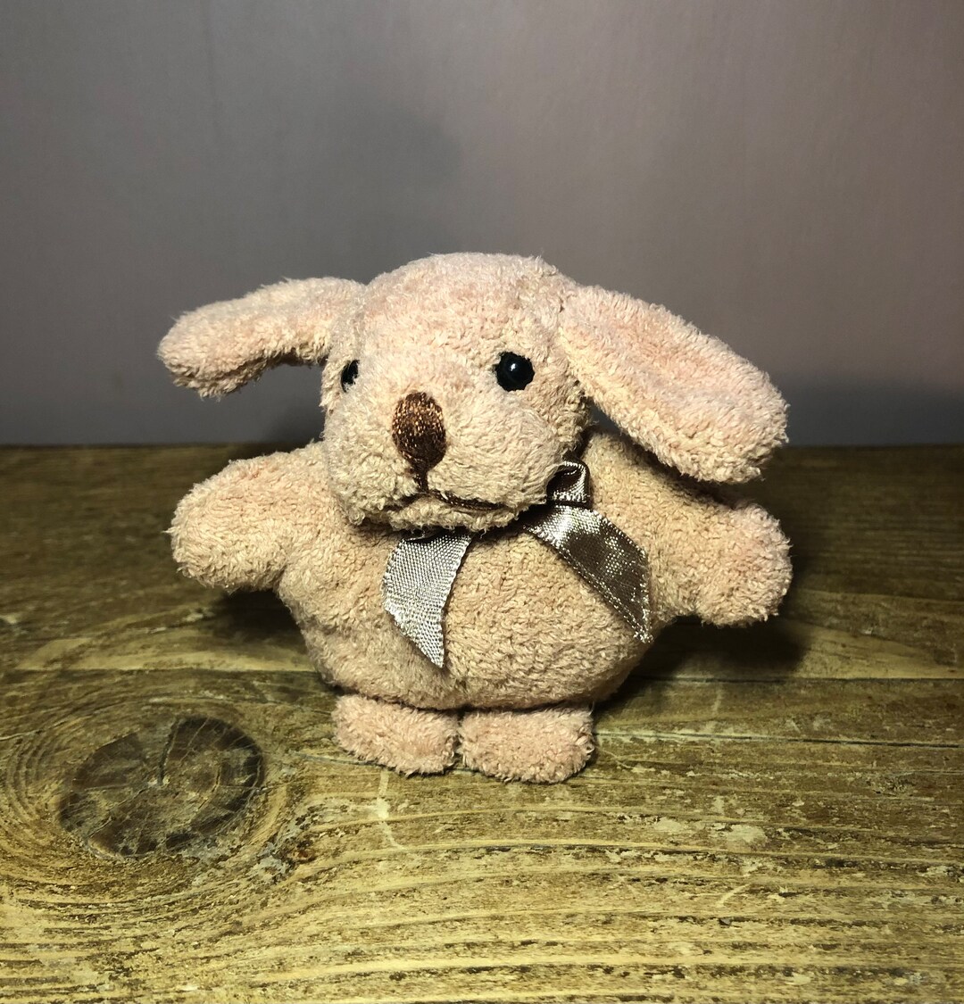 RUSS Berrie 1990s Rare Tiny Small Brown Puppy/dog Chamois Beanie 3 ...