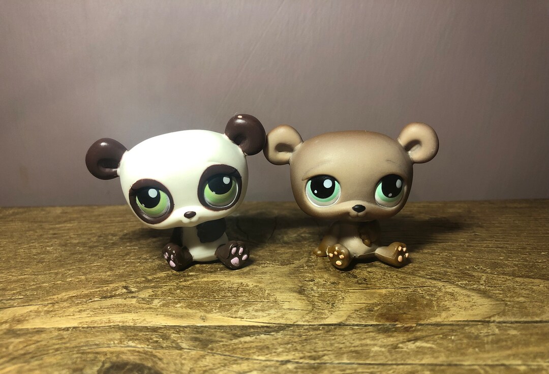 LPS Littlest Pet Shop Figures Hasbro 00s Panda Cub and Brown Bear Cub ...