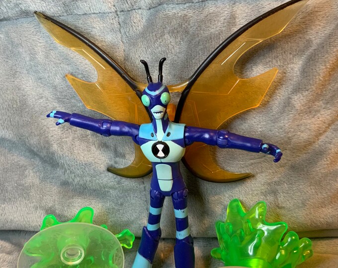 Ben 10 Stinkfly & Zipline Figure Cartoon Network Playmates Suction Cups ...