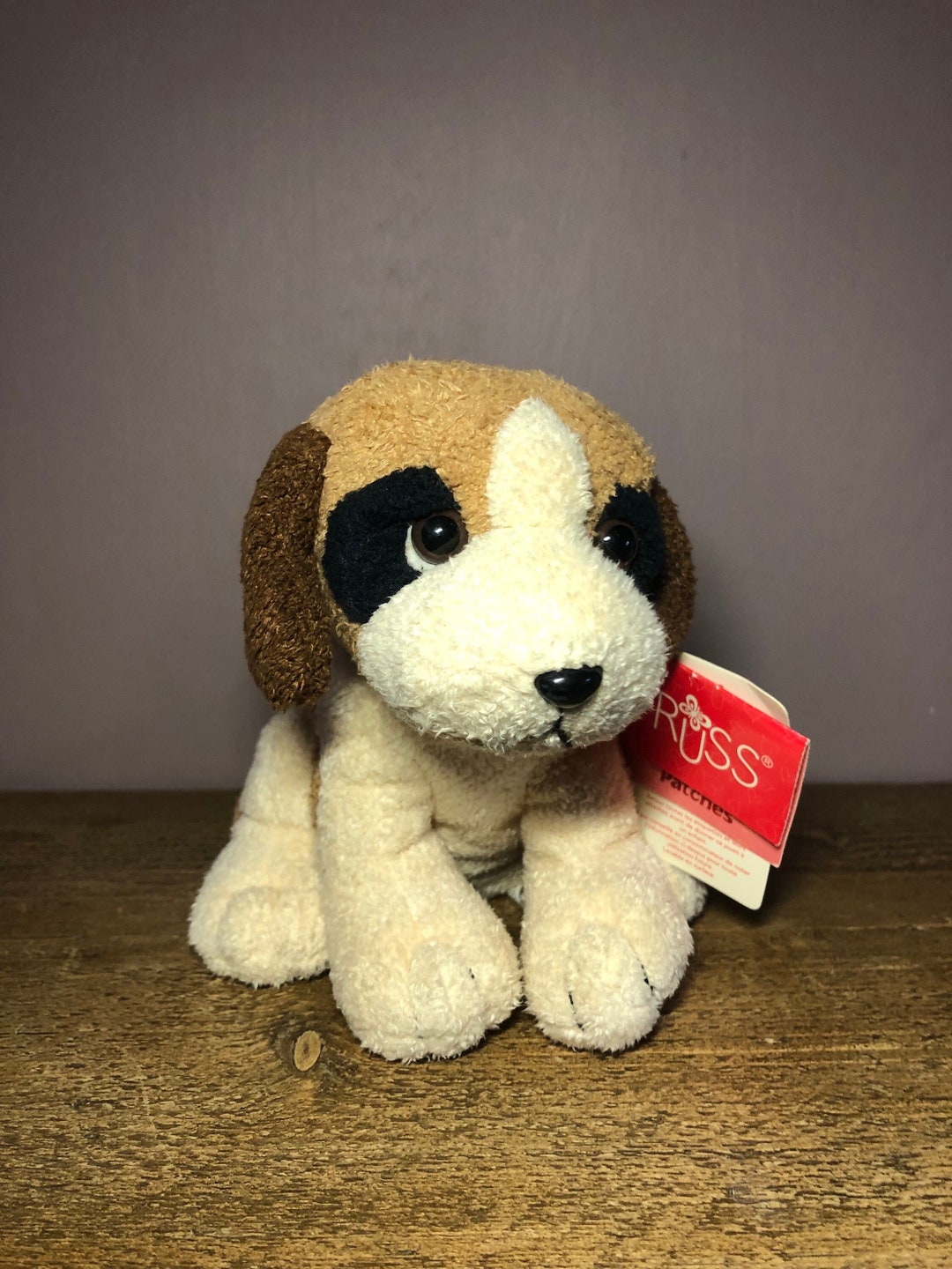 RUSS Berrie & Co Luv Pets RARE Patches Dog Soft Plush 6 Chamois Beanie ...