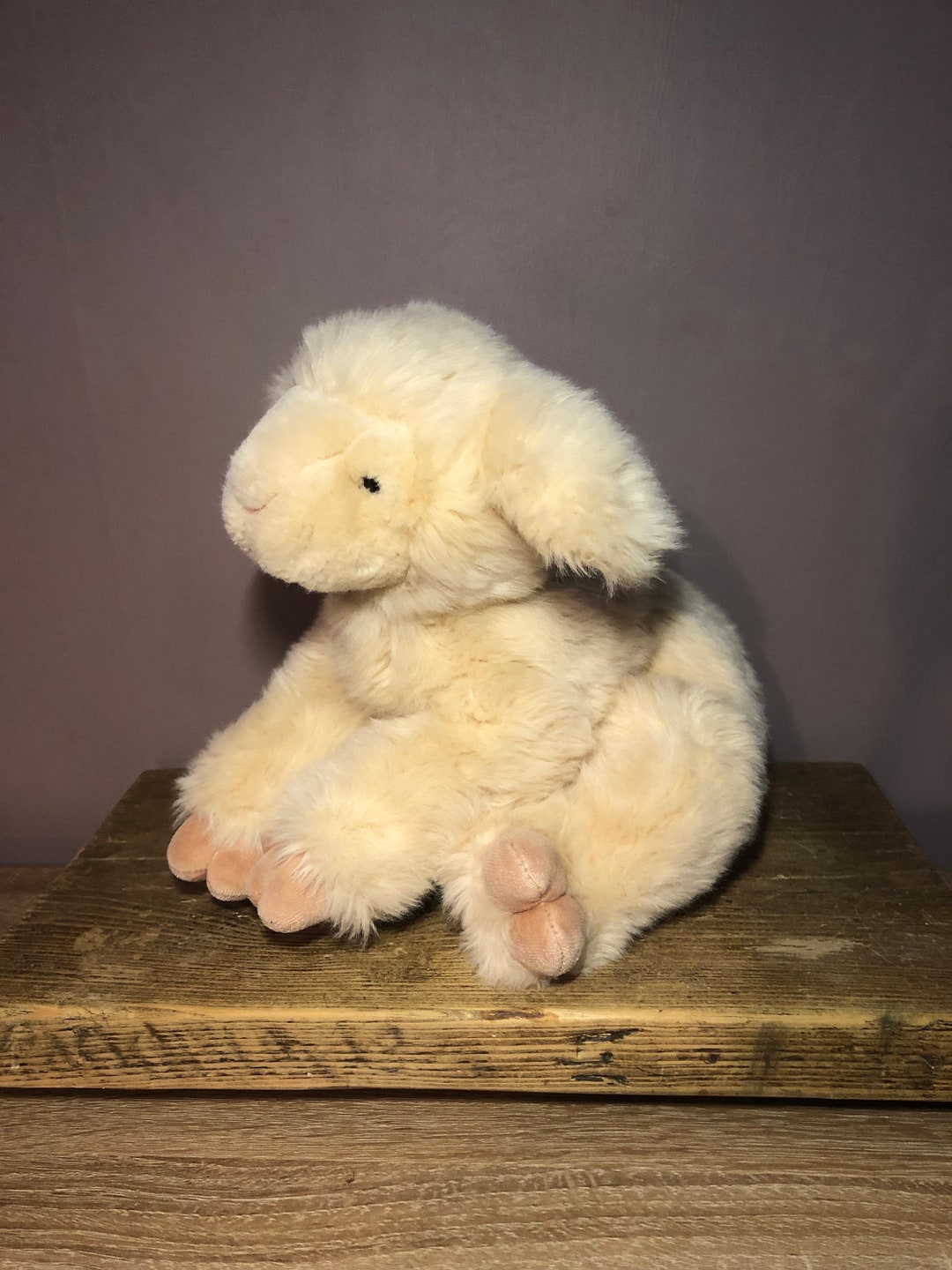 GUND 1993 Eweey Ewe Sheep Lamb 13” Dark Cream Golden Tan Soft Plush ...