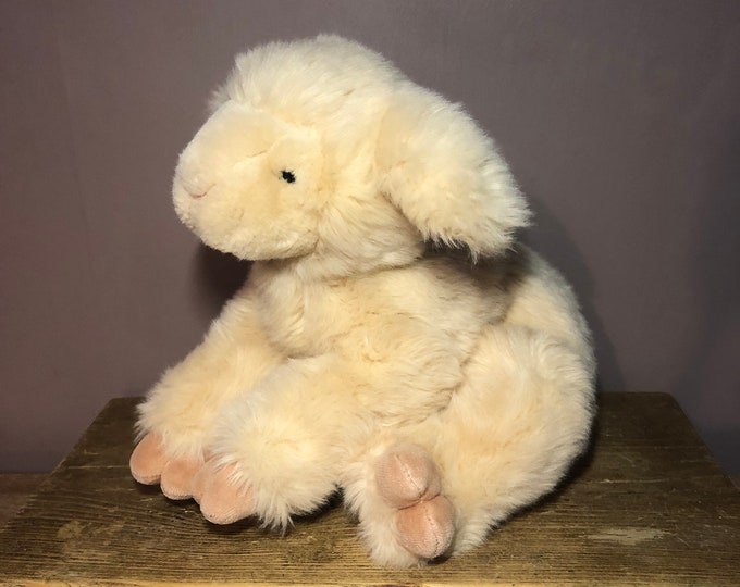 GUND 1993 Eweey Ewe Sheep Lamb 13” Dark Cream Golden Tan Soft Plush ...