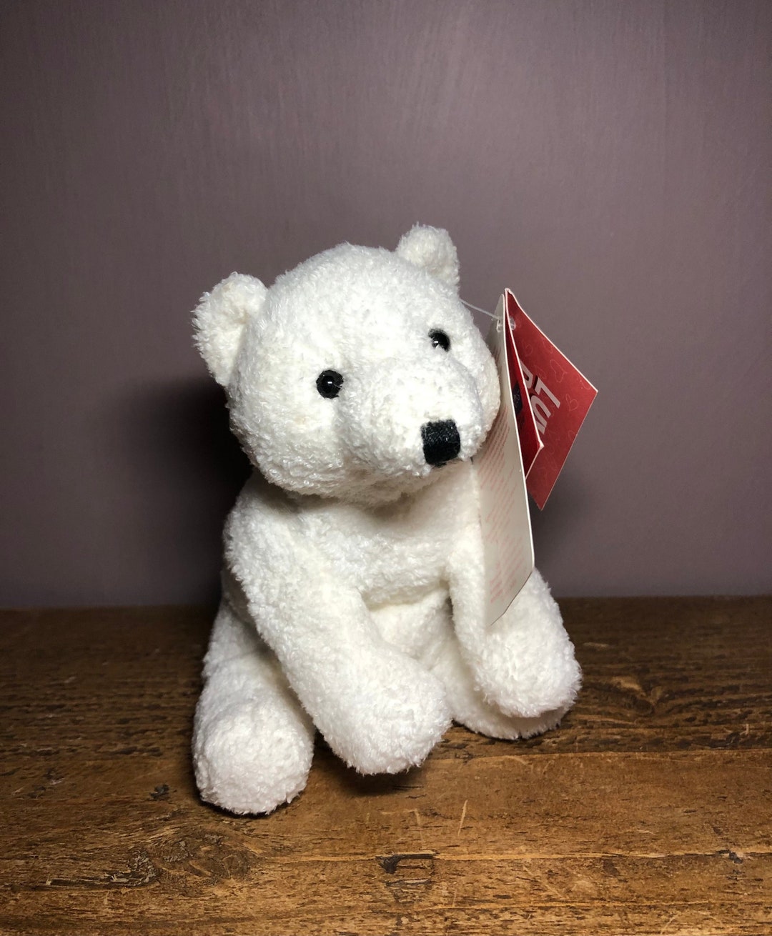 RUSS Berrie & Co. Vintage Rare BOLO White Polar Bear Luv Pet 5" Chamois ...