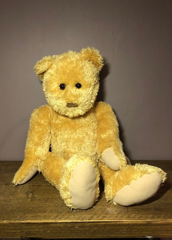 CHAD Valley woolworths 15 Stuffed Golden Tan Bear Soft Nostalgic Plushie plush Toy Brown Nose Black brown Eyes 90s 00s Era Etsy UK