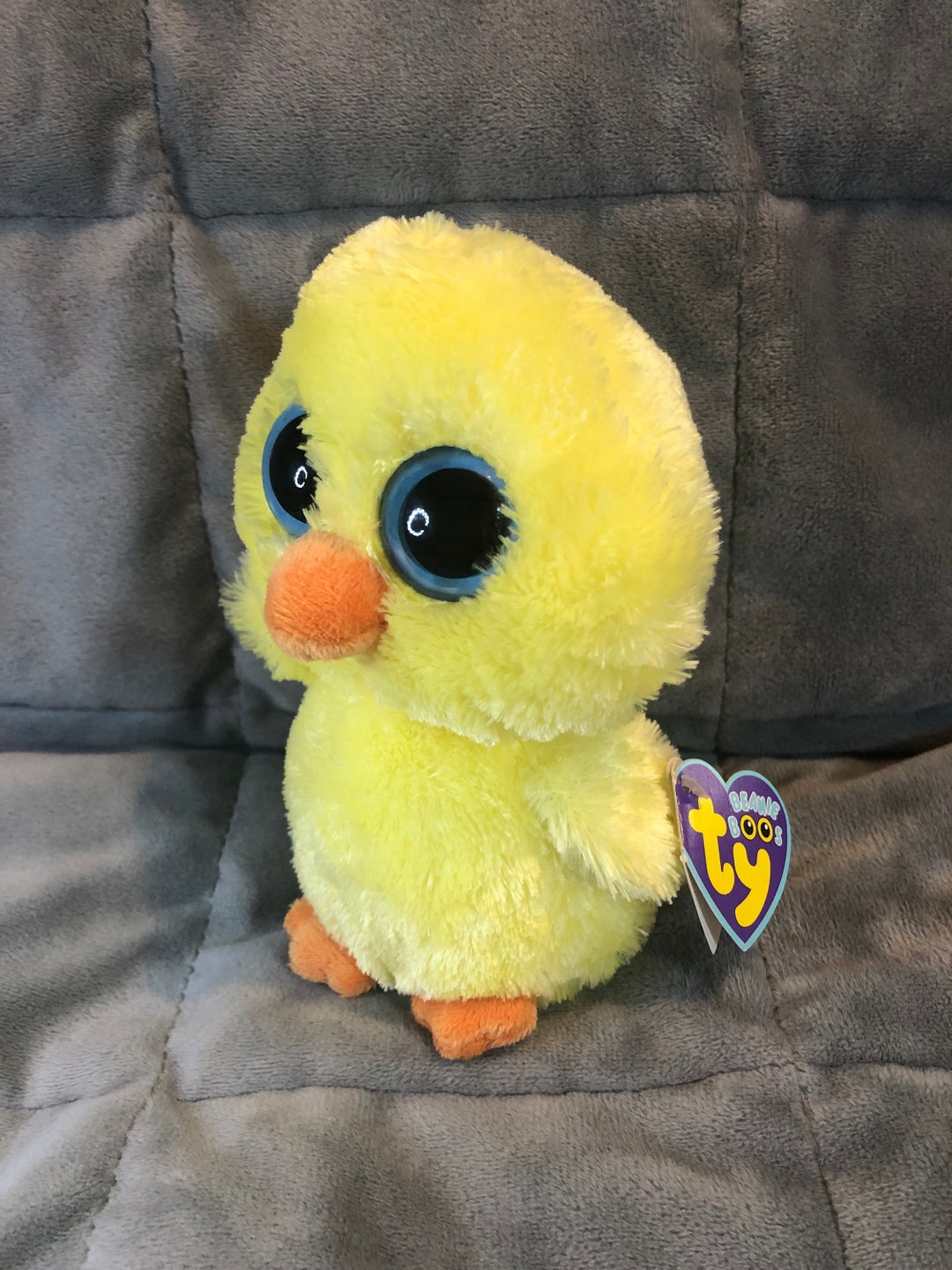 TY Beanie Boos Boo Goldie Yellow Chick Retired Purple Tag Solid Eyes 6 ...