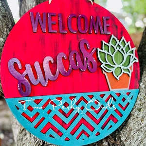 Succulent Door Hanger flower Door Hangers Summer Door Hanger Spring ...