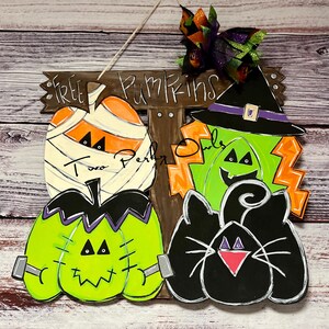 Pumpkin Stack Door Hanger Fall Door Hangers pumpkin Door Signs Pumpkin ...