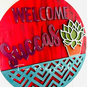 Succulent Door Hanger flower Door Hangers Summer Door Hanger Spring ...