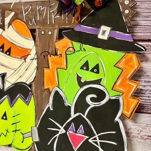 Pumpkin Stack Door Hanger Fall Door Hangers pumpkin Door Signs Pumpkin ...