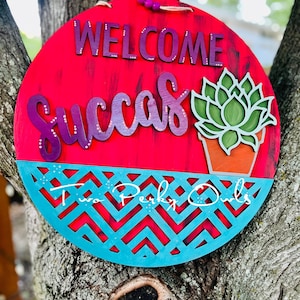 Succulent Door Hanger flower Door Hangers Summer Door Hanger Spring ...