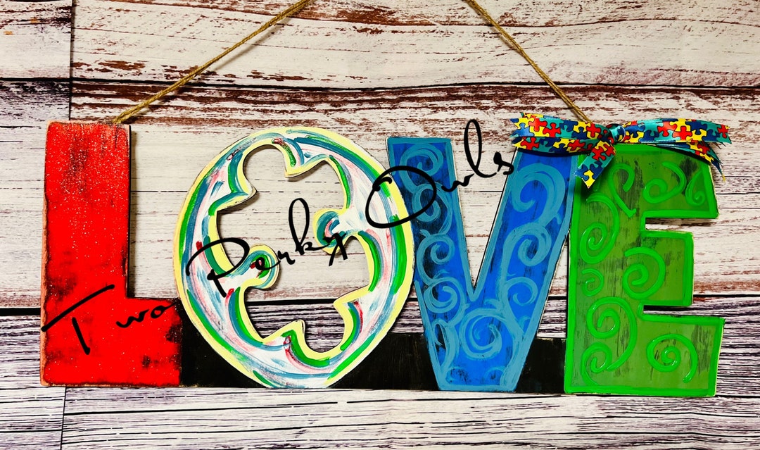 Autism Door Hanger, Autism, Survivor Puzzle, Autism Welcome Sign ...