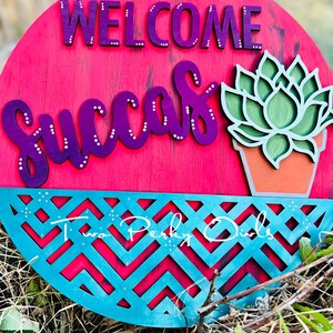 Succulent Door Hanger flower Door Hangers Summer Door Hanger Spring ...