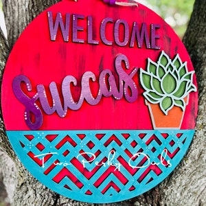 Succulent Door Hanger flower Door Hangers Summer Door Hanger Spring ...