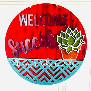 Succulent Door Hanger flower Door Hangers Summer Door Hanger Spring ...