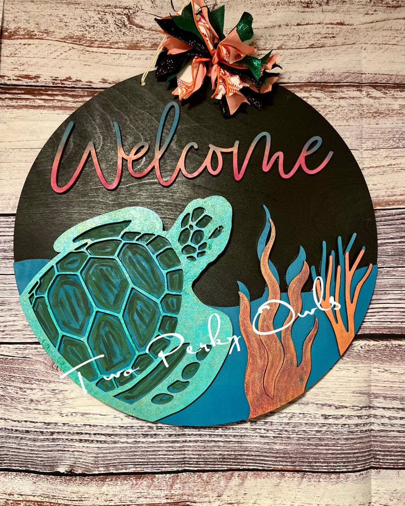 Summer Door Hanger | Sea Turtle Door Hanger | Door Hanger | Summer ...