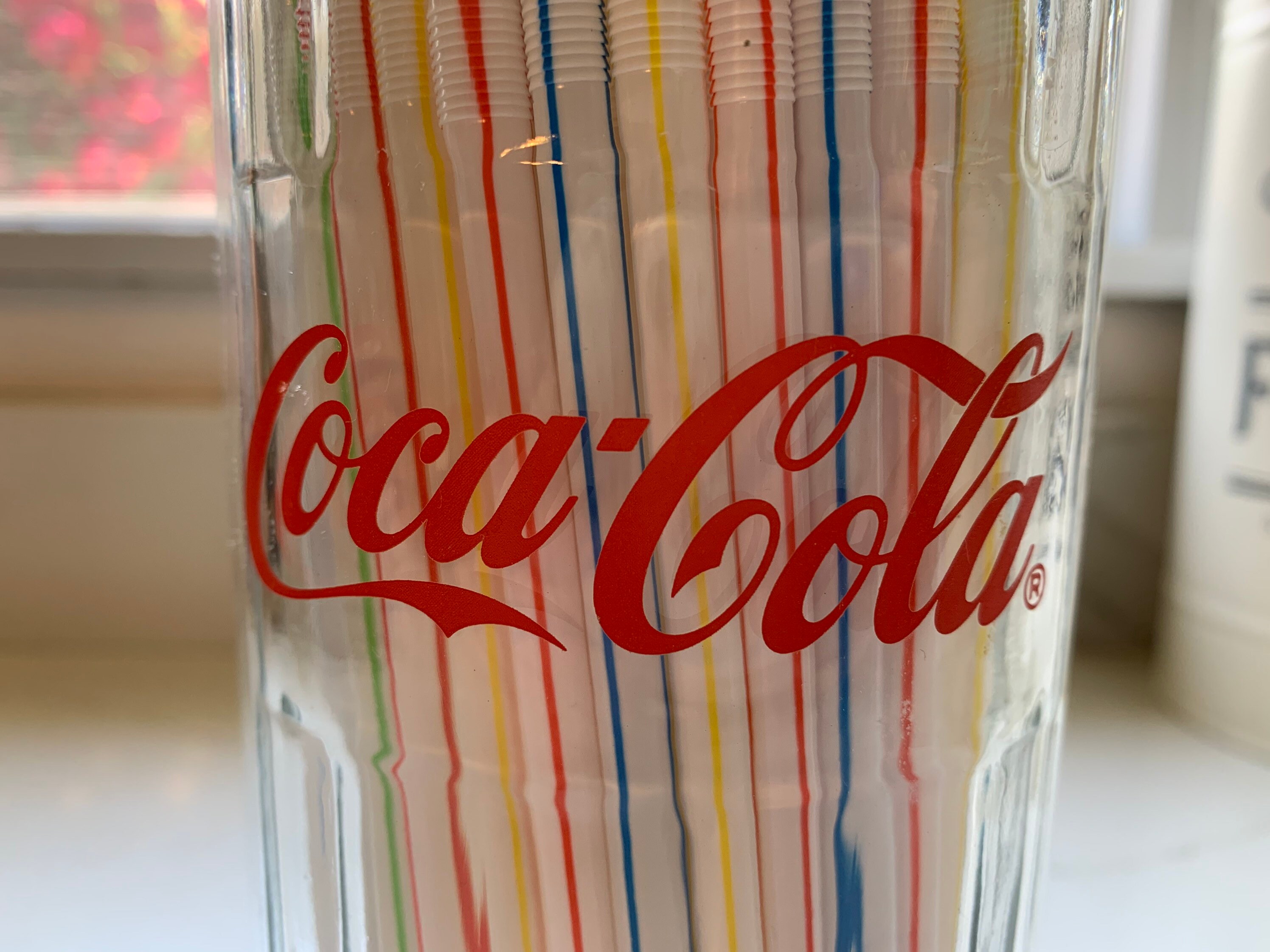 Coca-cola Glass Straw Dispenser - Etsy