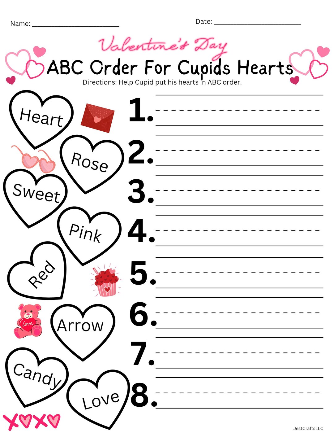Valentine's Day ABC Order - Etsy