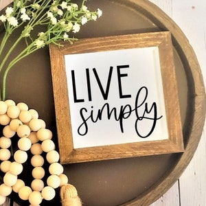 Live Simply | Wood Signs | Shelf Decor | Tiered Tray Sign | Farmhouse ...