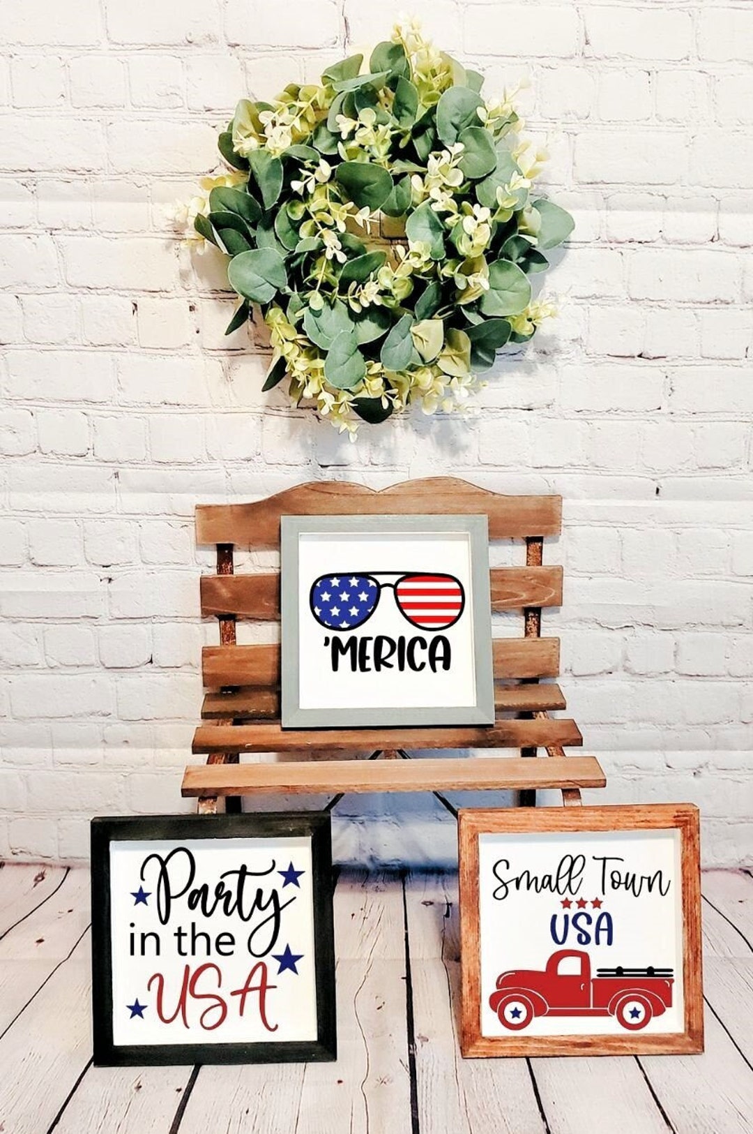 Merica' | Party in the USA | Small Town USA | Patriotic Wood Signs ...