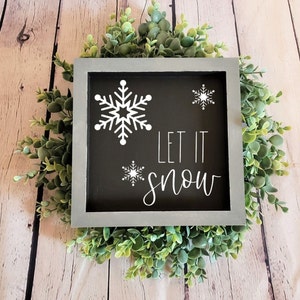 Let It Snow | Winter Wood Signs | Snowflake Wood Sign | Holiday Accent ...