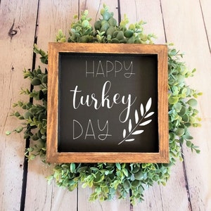 Happy Turkey Day | Fall Wood Sign | Fall Decor | Happy Fall | Fall ...
