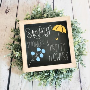 Spring Showers | Spring Wood Signs | Flower Wood Signs | Spring Decor ...