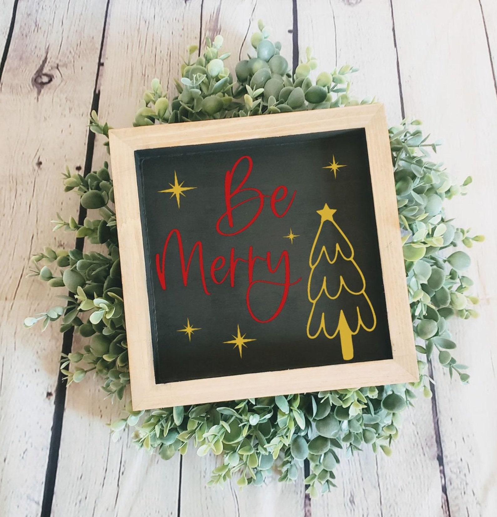 Be Merry | Christmas Wood Signs | Holiday Decor | Christmas Tree Signs ...