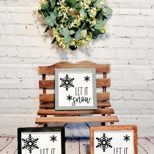 Let It Snow | Winter Wood Signs | Snowflake Wood Sign | Holiday Accent ...
