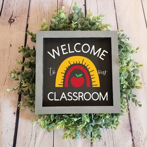 Welcome to Our Classroom | Wood Sign | Tiered Tray Decor | Shelf Decor ...