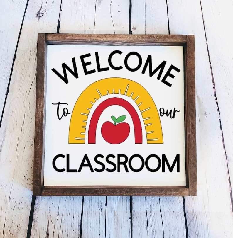 Welcome to Our Classroom | Wood Sign | Tiered Tray Decor | Shelf Decor ...
