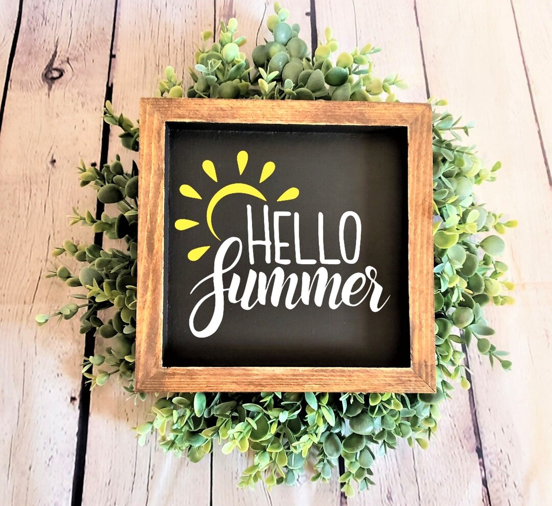 Hello Summer | Summer Decor | Wooden Sign Decor | Tiered Tray Decor ...