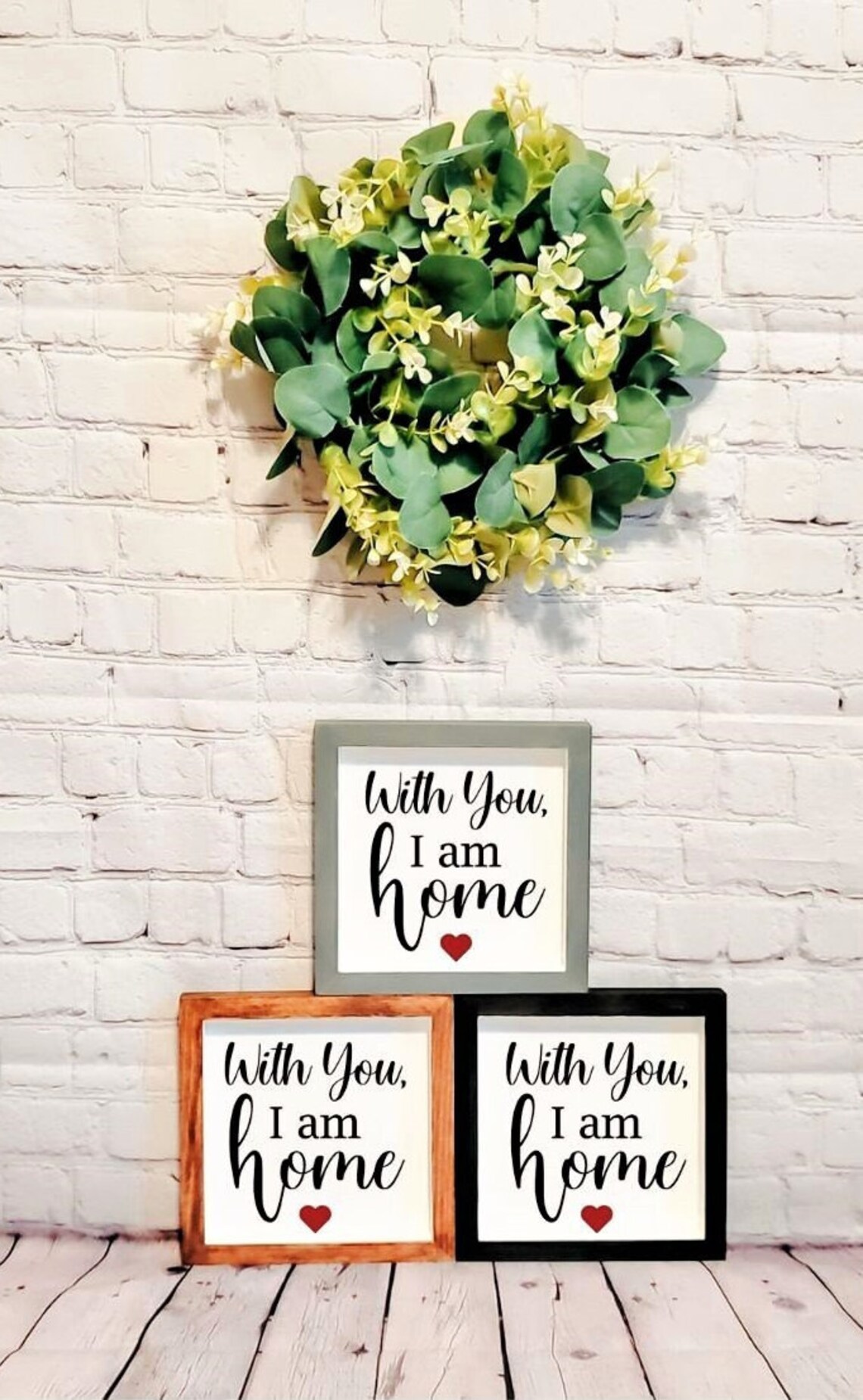 With You I Am Home | Small Wood Sign | Shelf Sign | Accent Sign | Love ...