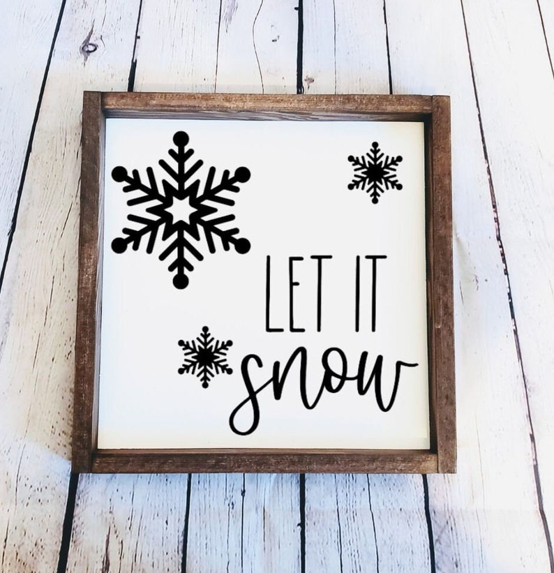 Let It Snow | Winter Wood Signs | Snowflake Wood Sign | Holiday Accent ...