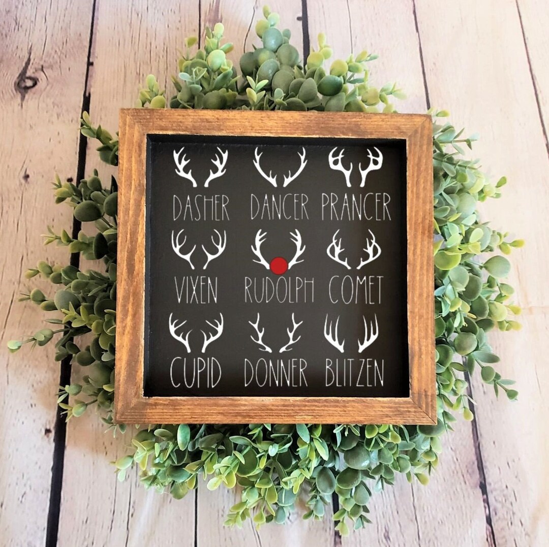 Santa's Reindeer | Rudolph | Wood Signs | Holiday Accent Sign ...