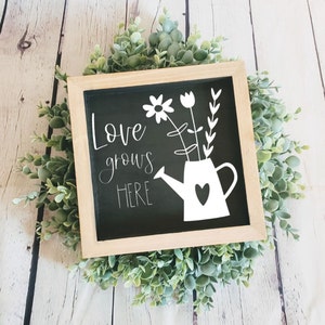Love Grows Here | Spring Wood Signs | Wood Signs | Spring Decor ...