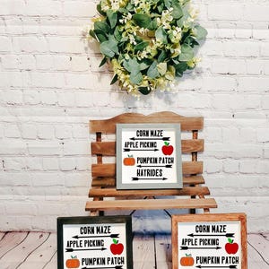 Apple Picking & Mazes | Autumn Wood Signs | Fall Decor | Happy Fall ...