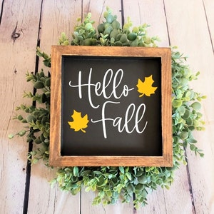 Hello Fall Wood Sign Fall Wood Signs Fall Decor Happy Fall Fall Tiered ...