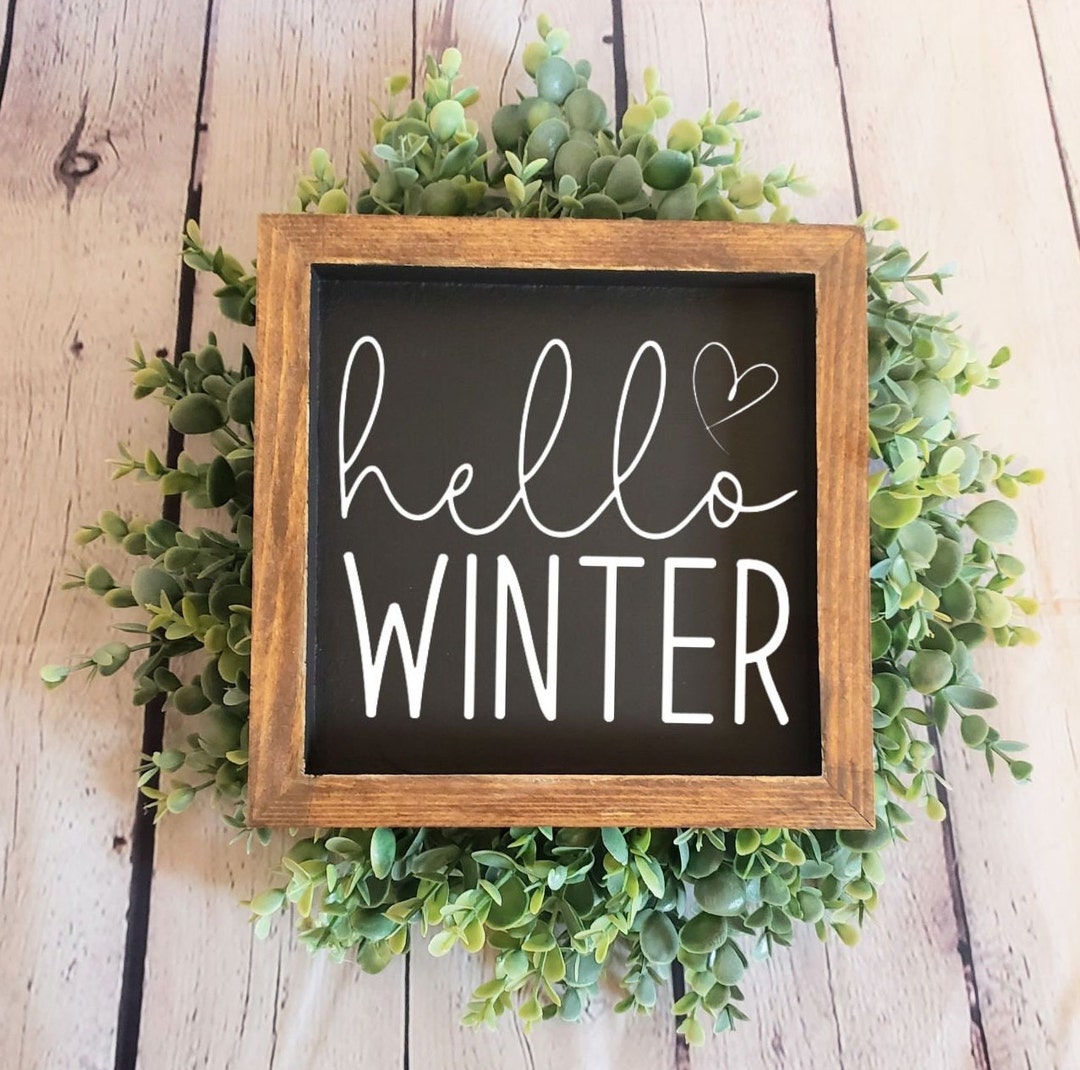 Hello Winter | Winter Wood Signs | Holiday Signs | Tiered Tray | Winter ...